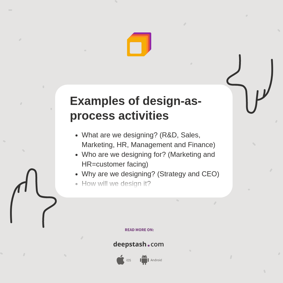 Examples of design-as-process activities - Deepstash