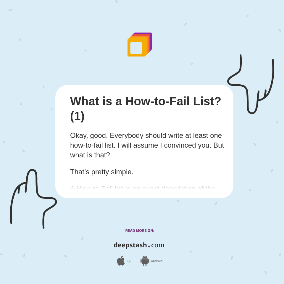 What is a How-to-Fail List? (1) - Deepstash