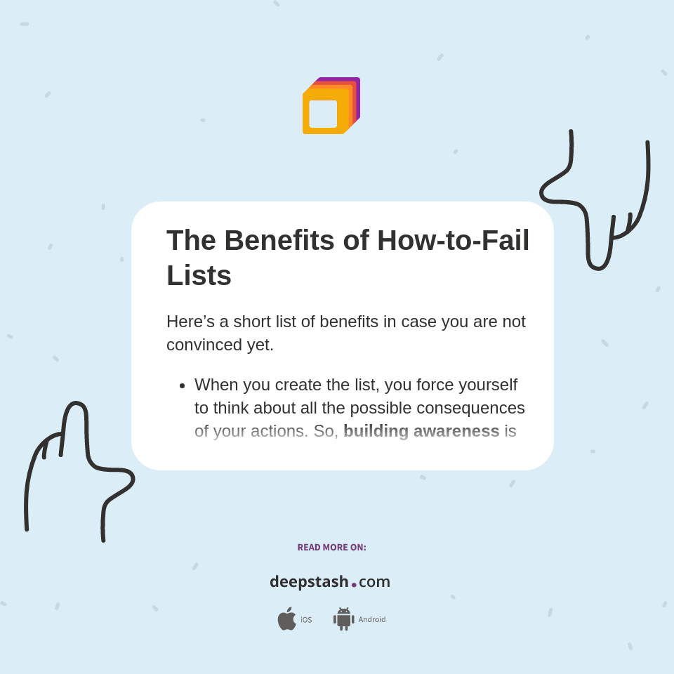 The Benefits of How-to-Fail Lists - Deepstash