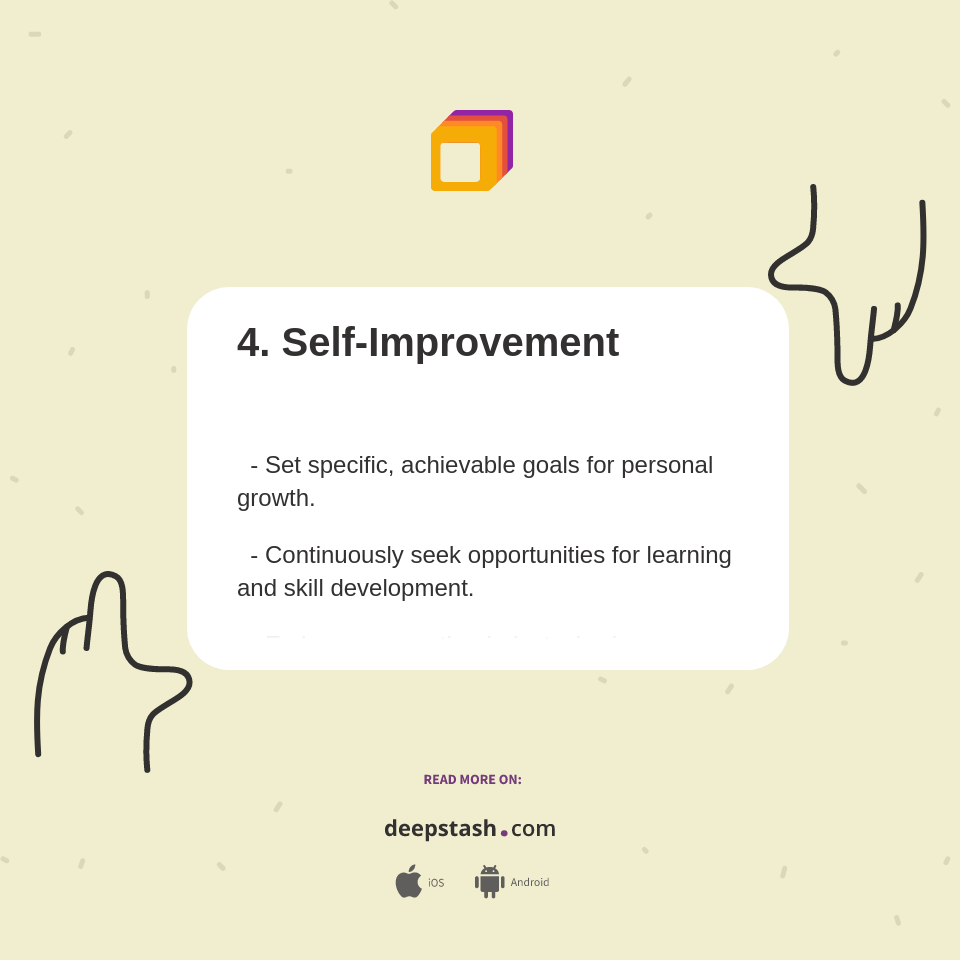 4. Self-Improvement - Deepstash