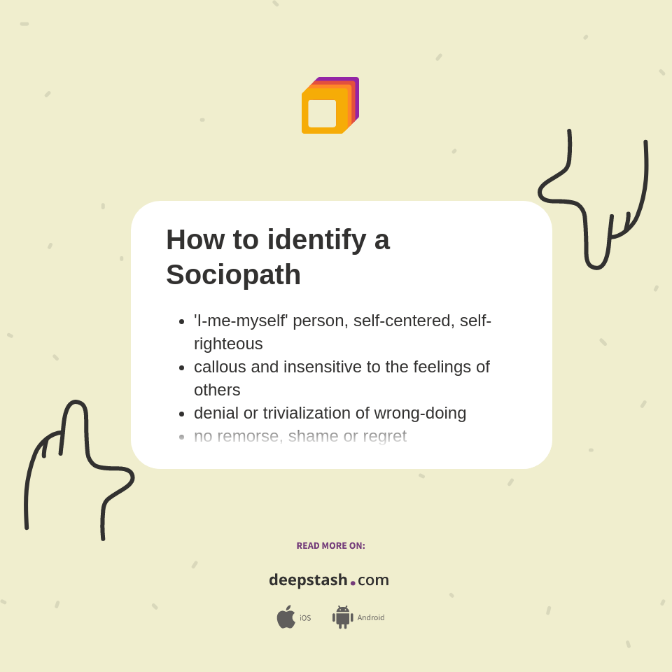 How to identify a Sociopath - Deepstash