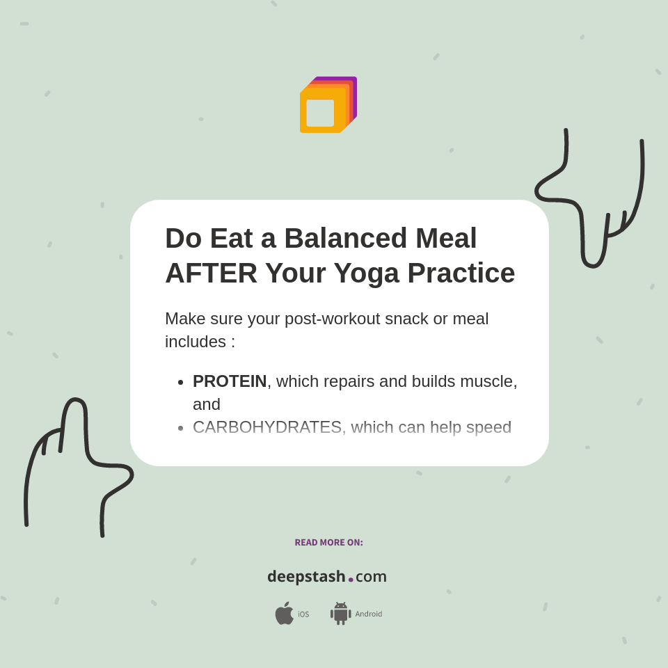 Do Eat a Balanced Meal AFTER Your Yoga Practice - Deepstash
