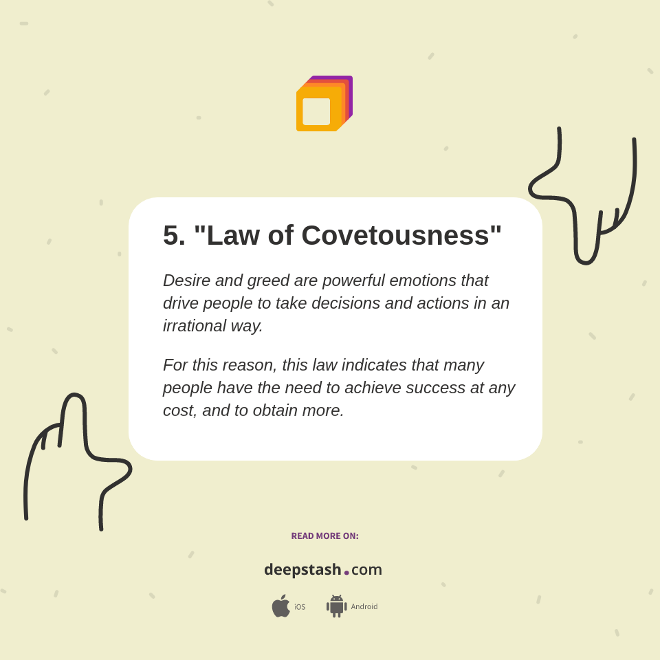 5. "Law of Covetousness" - Deepstash