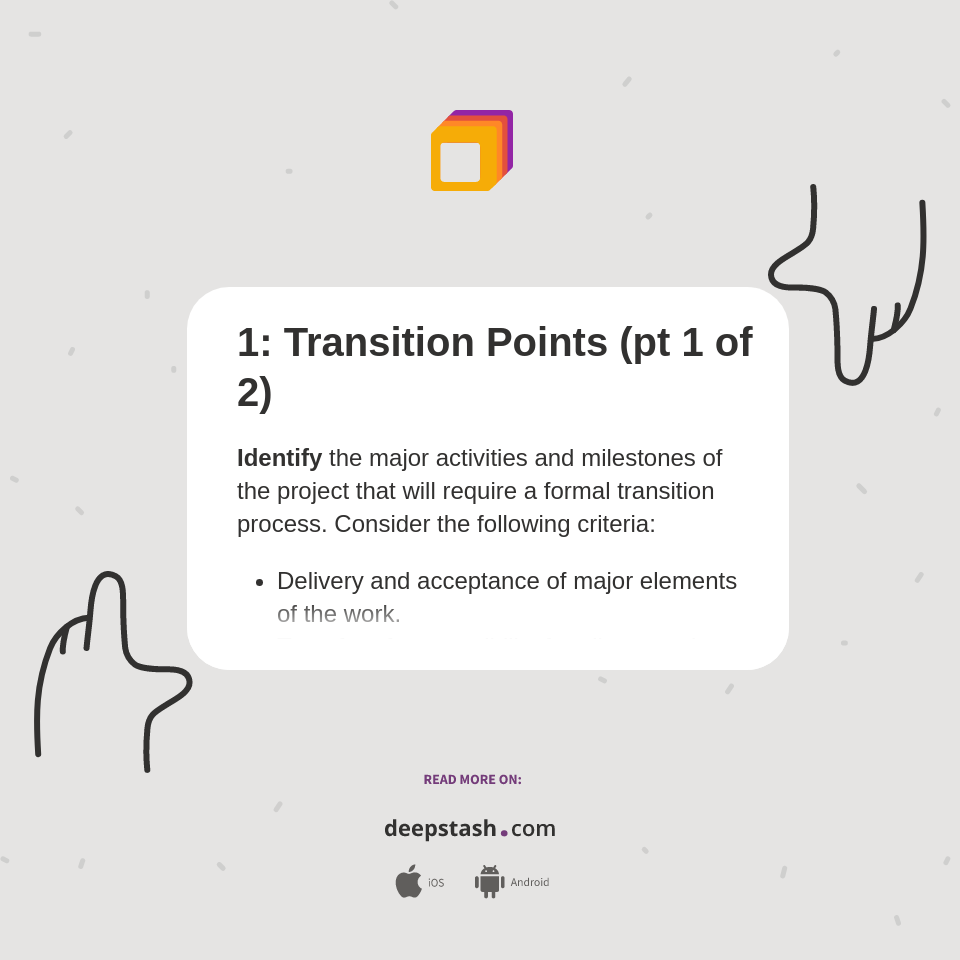 1: Transition Points (pt 1 of 2) - Deepstash