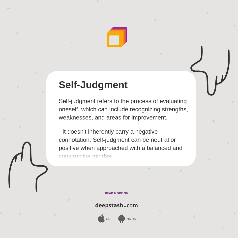 Self-Judgment - Deepstash