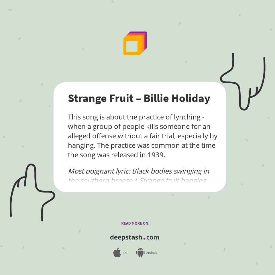 Strange Fruit – Billie Holiday - Deepstash