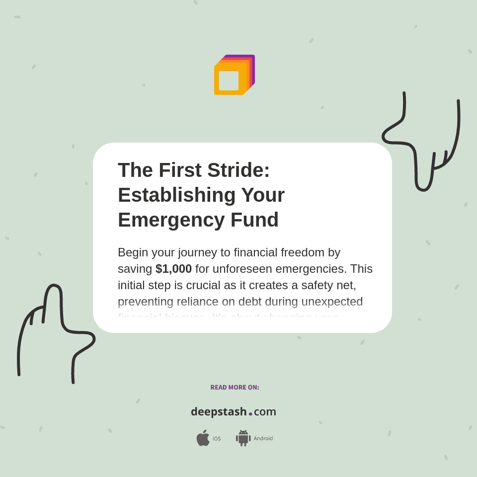 The First Stride: Establishing Your Emergency Fund - Deepstash