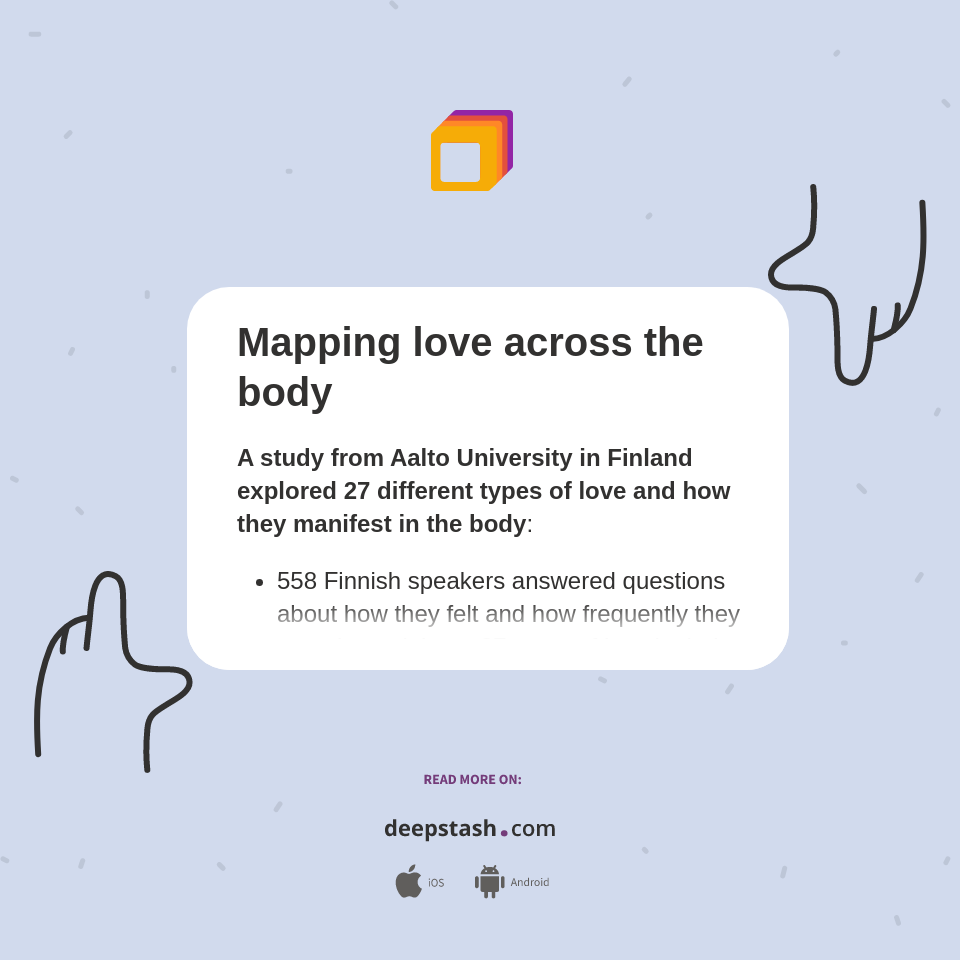 Mapping love across the body - Deepstash