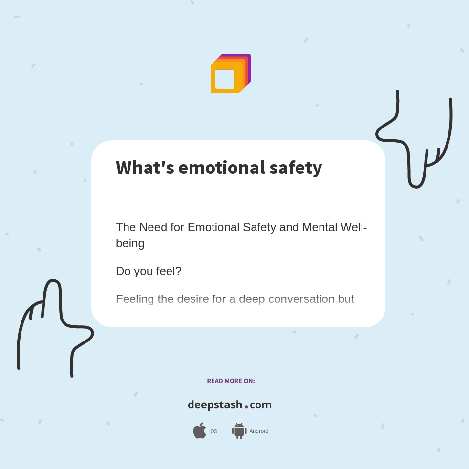 What's emotional safety - Deepstash