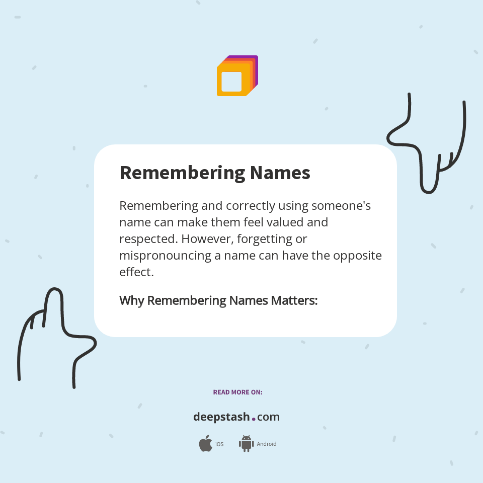 Remembering Names - Deepstash