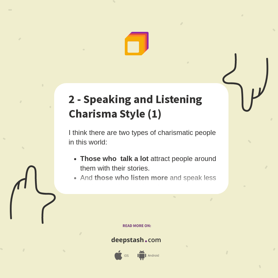2 - Speaking and Listening Charisma Style (1) - Deepstash