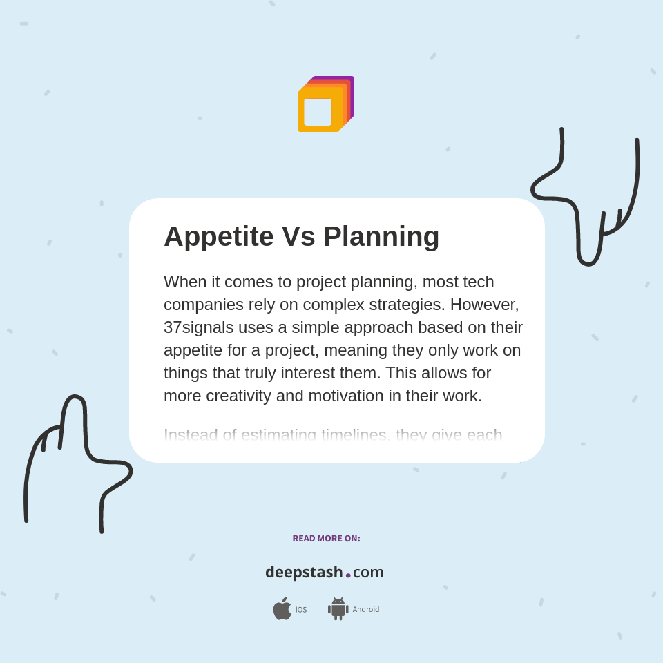 Appetite Vs Planning - Deepstash