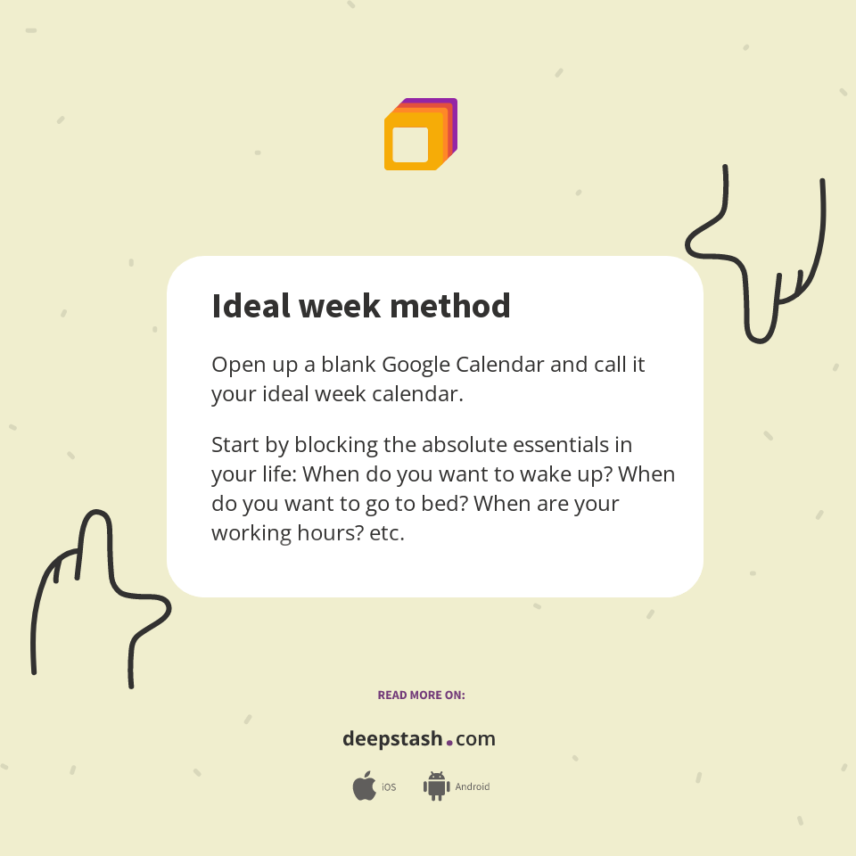 Ideal week method - Deepstash