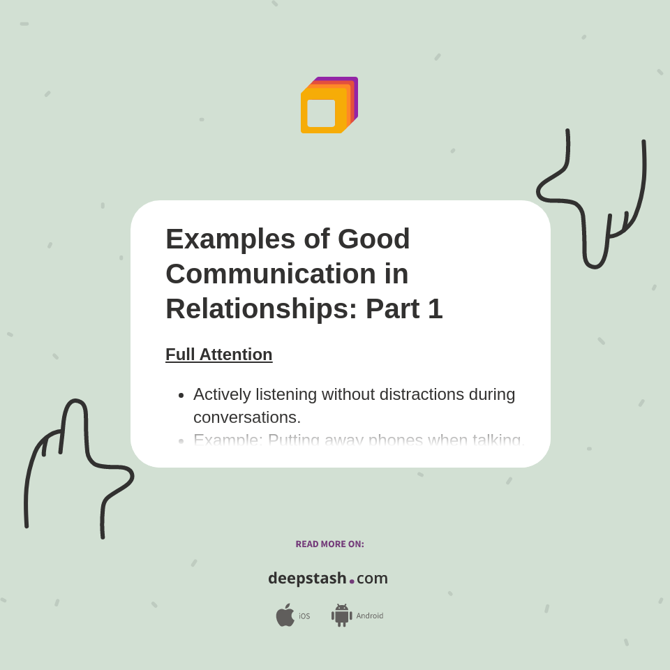 Examples of Good Communication in Relationships: Part 1 - Deepstash
