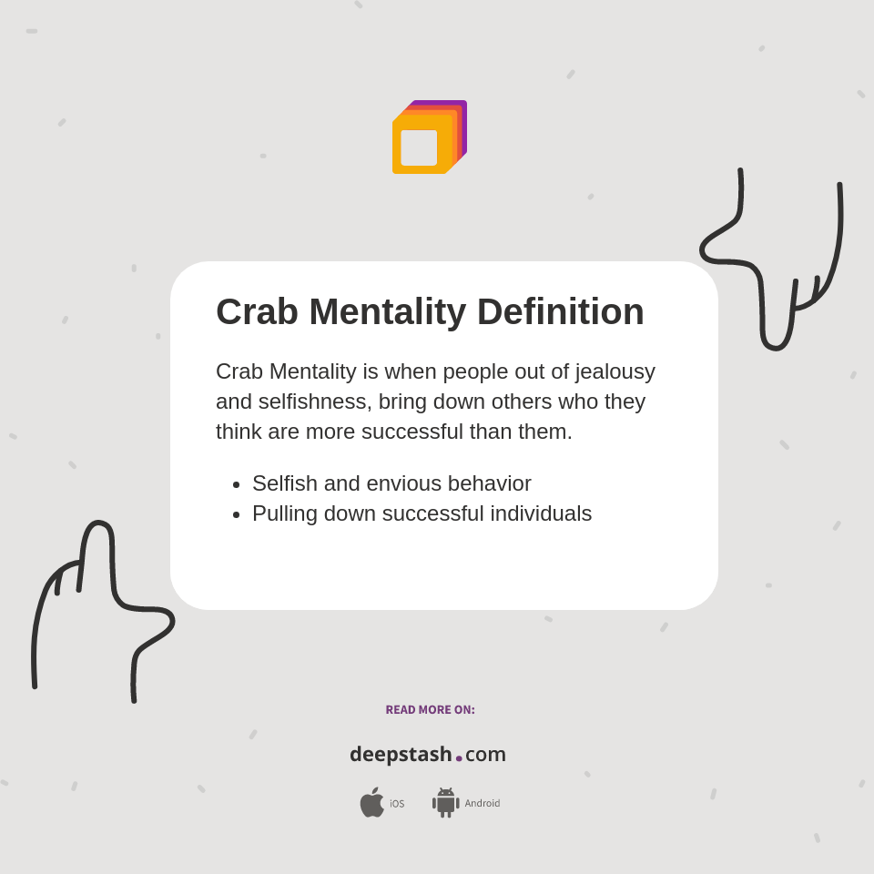 Crab Mentality Definition - Deepstash