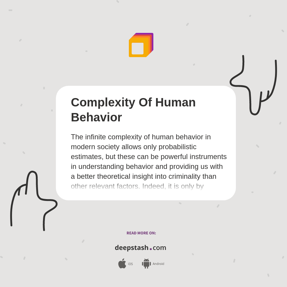 Complexity Of Human Behavior - Deepstash