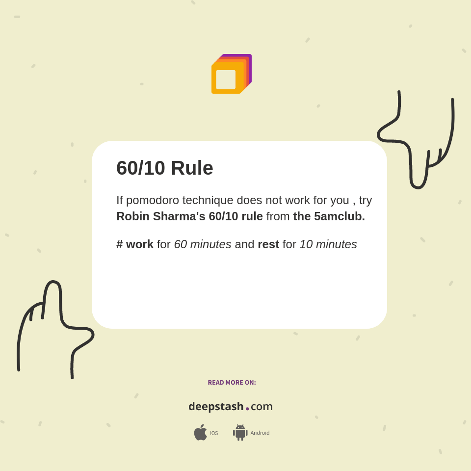 60/10 Rule - Deepstash