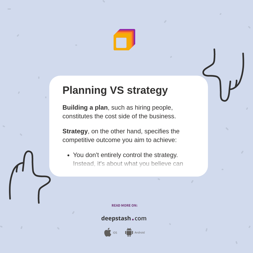 Planning VS strategy - Deepstash