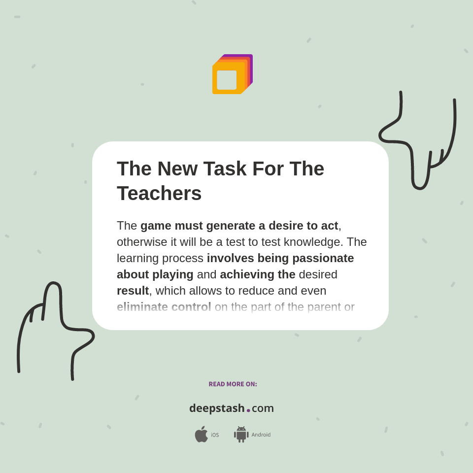 The New Task For The Teachers - Deepstash