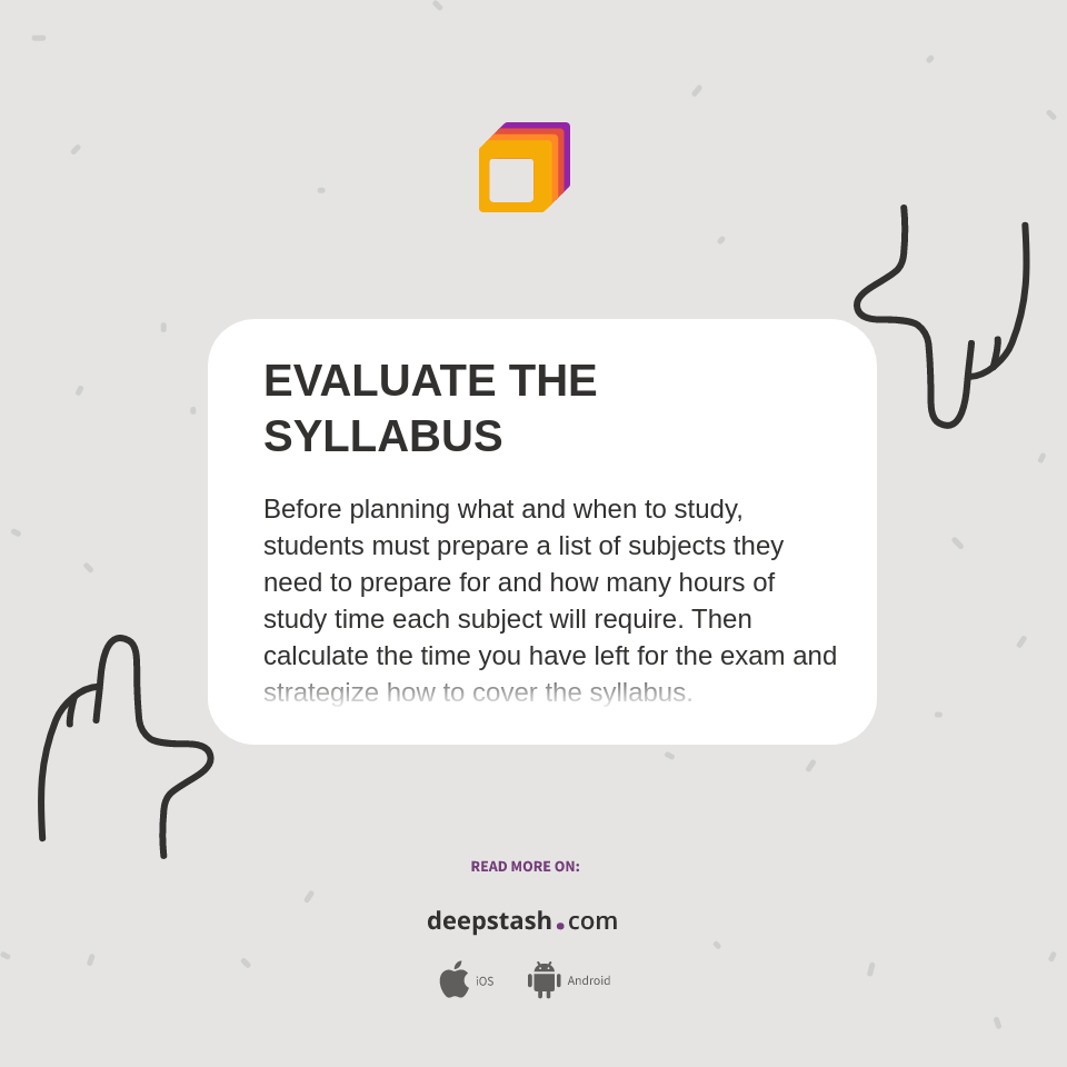 EVALUATE THE SYLLABUS - Deepstash