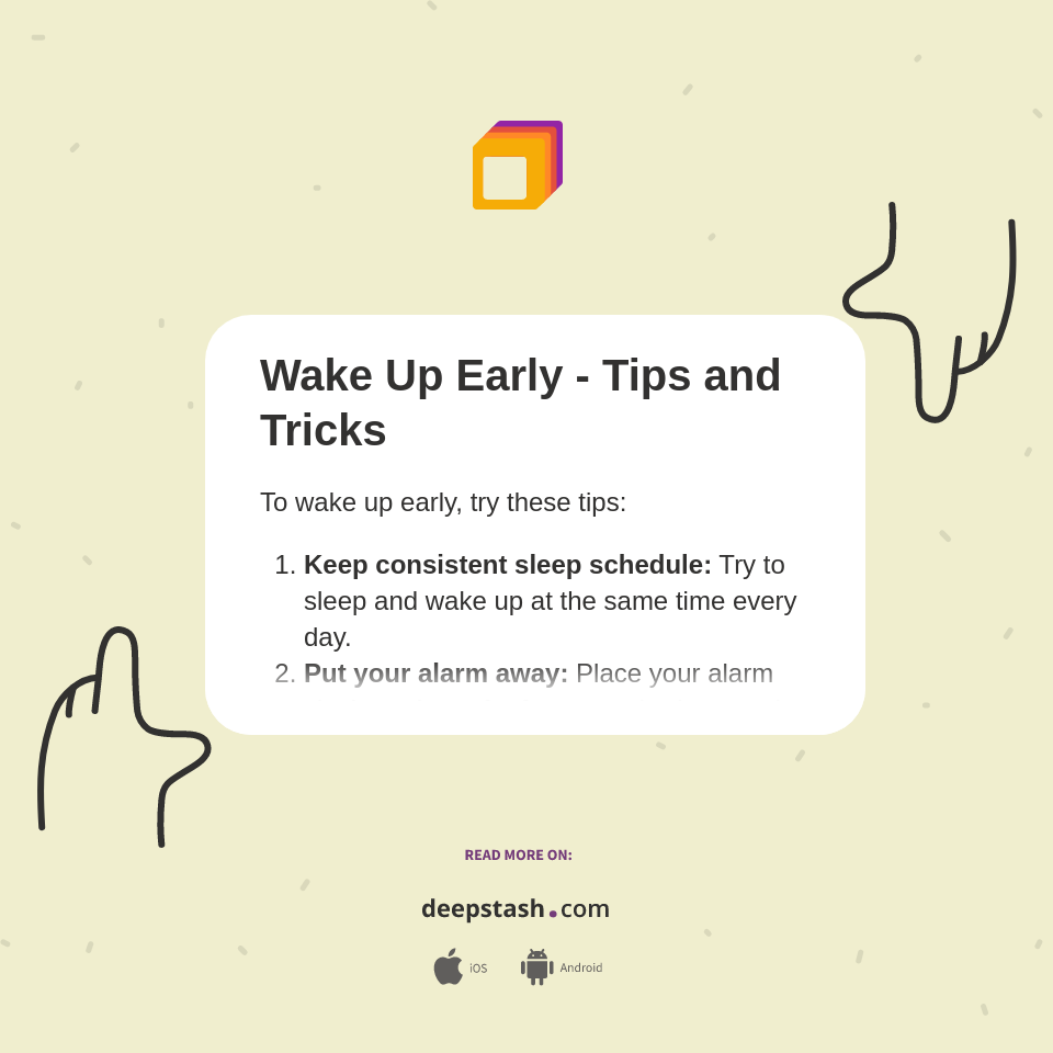 Wake Up Early - Tips and Tricks - Deepstash