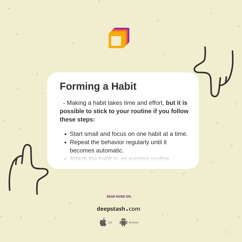 Forming a Habit - Deepstash