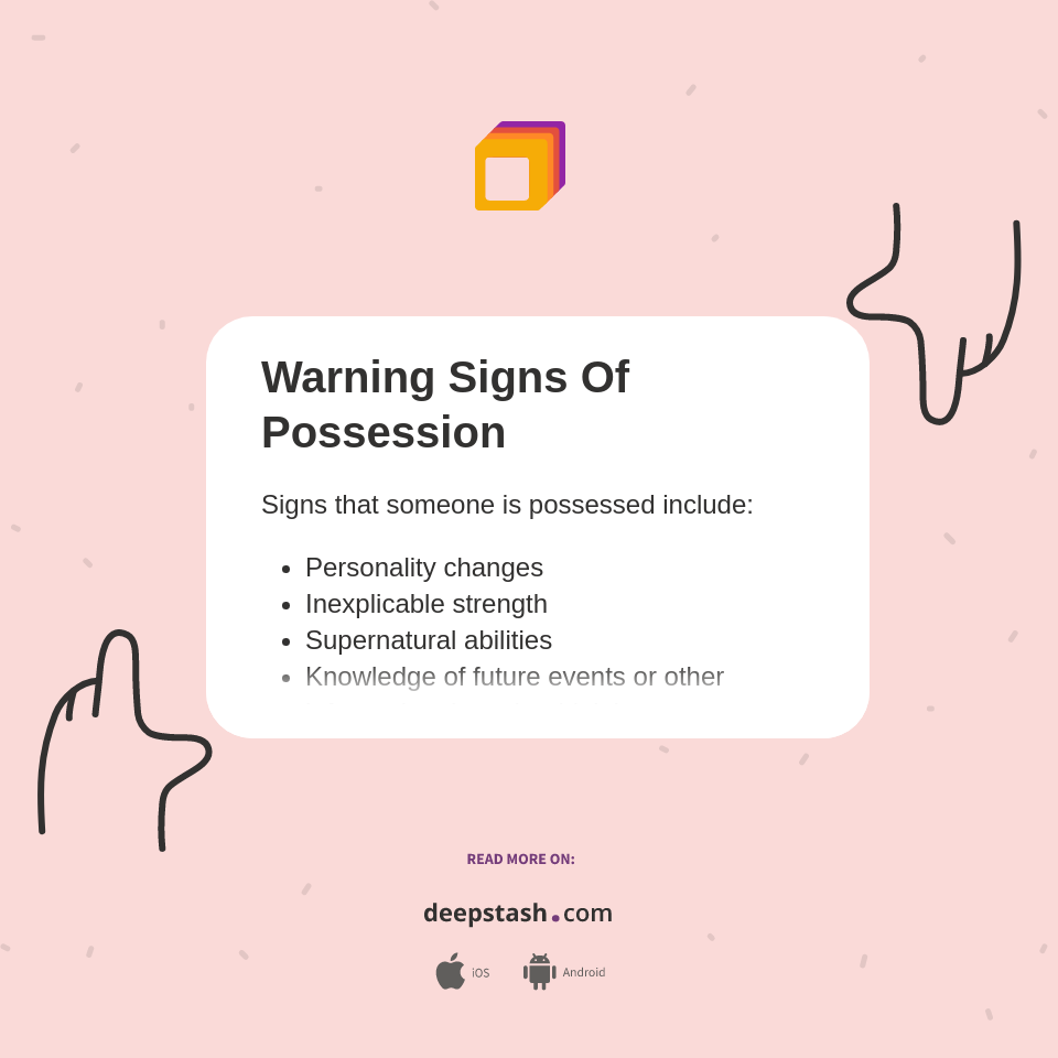 Warning Signs Of Possession - Deepstash