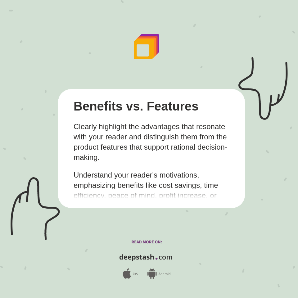 Benefits vs. Features - Deepstash