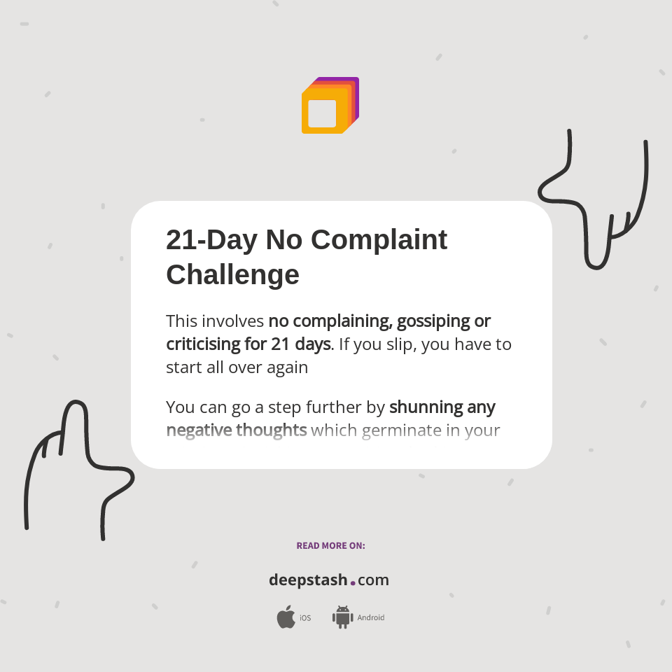 21-Day No Complaint Challenge - Deepstash