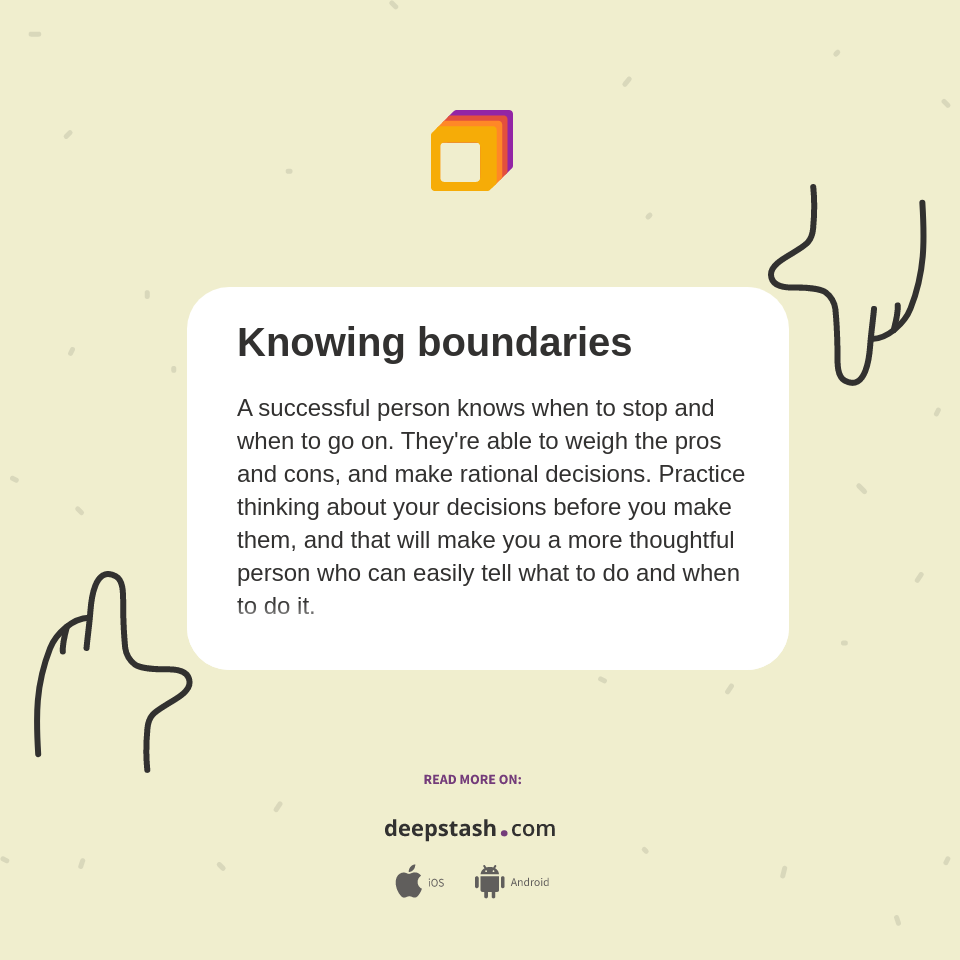 Knowing boundaries - Deepstash
