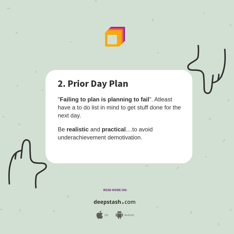 2. Prior Day Plan - Deepstash