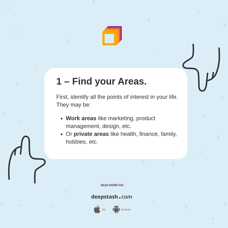1 – Find your Areas. - Deepstash