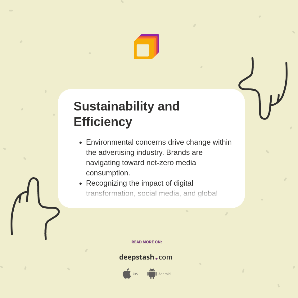 Sustainability and Efficiency - Deepstash