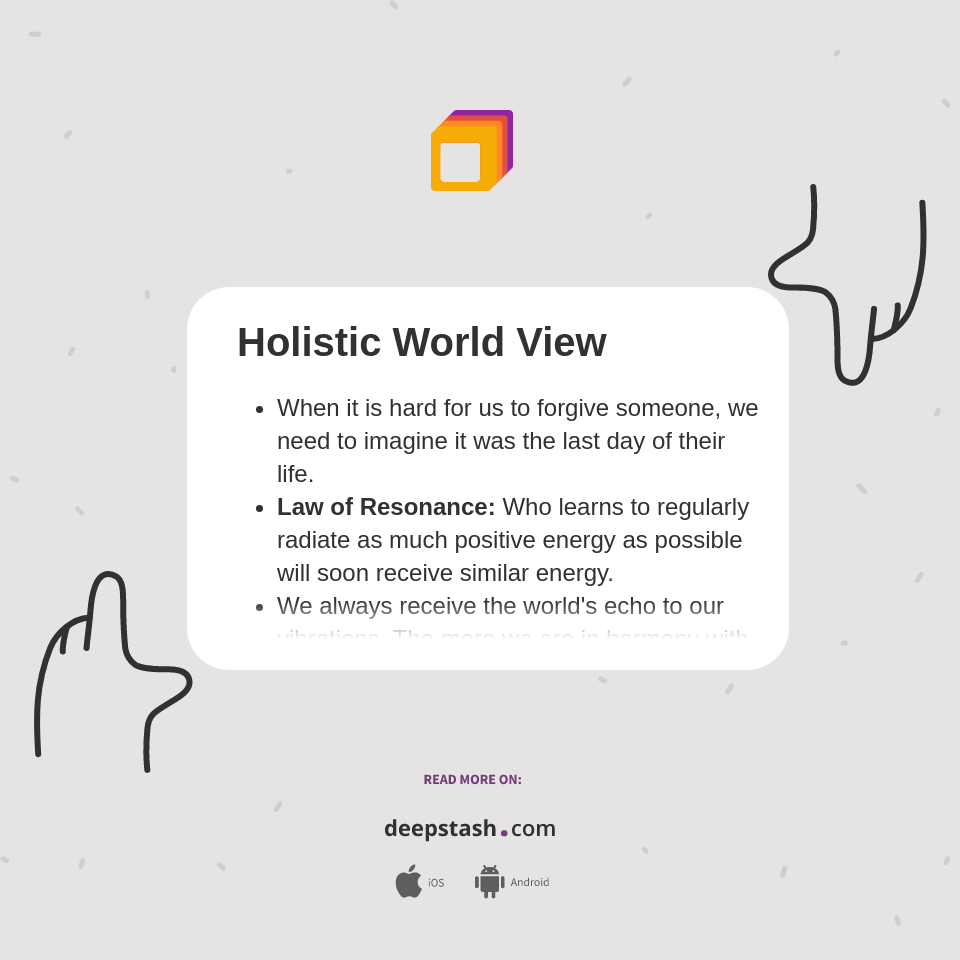 Holistic World View - Deepstash