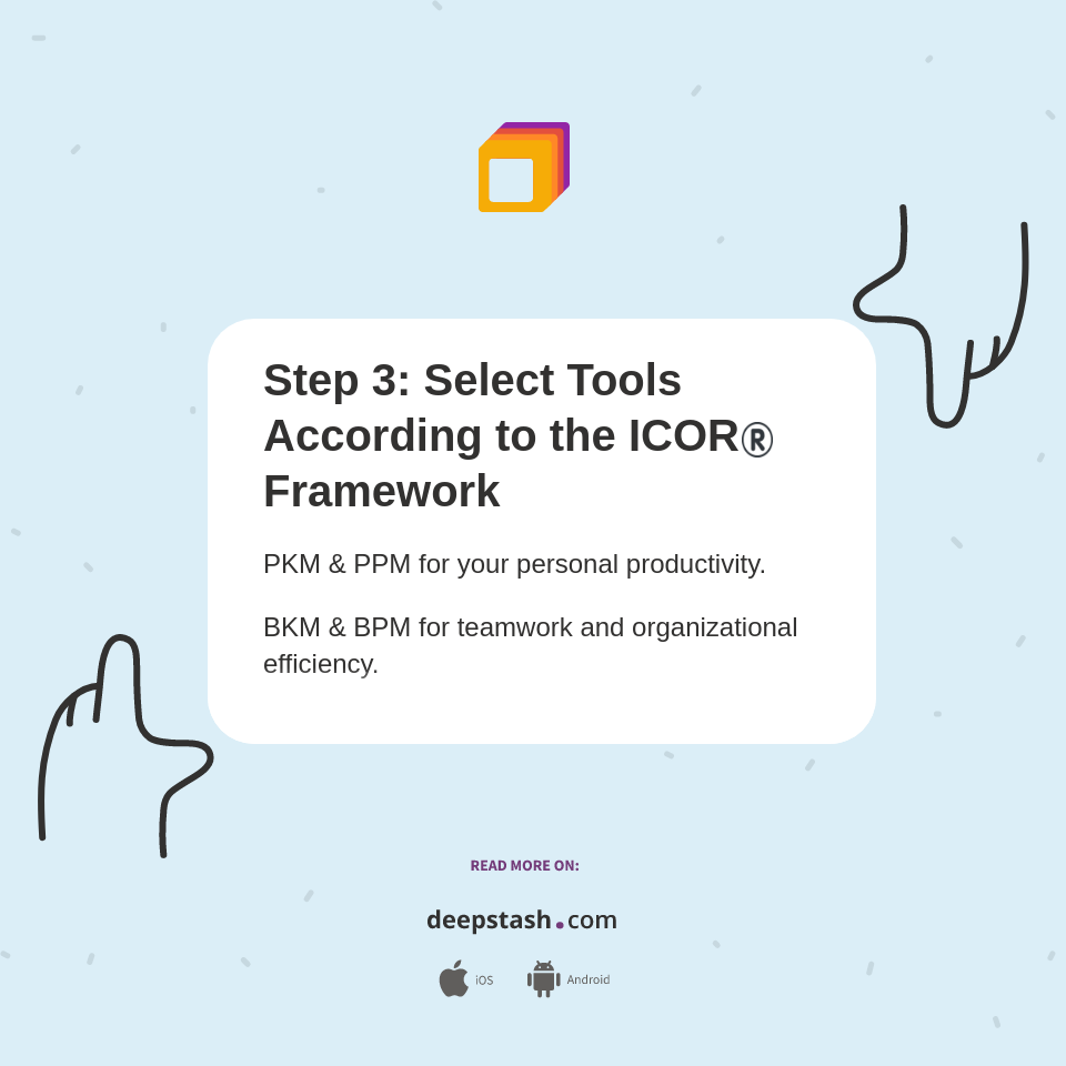 Step 3: Select Tools According to the ICOR® Framework - Deepstash