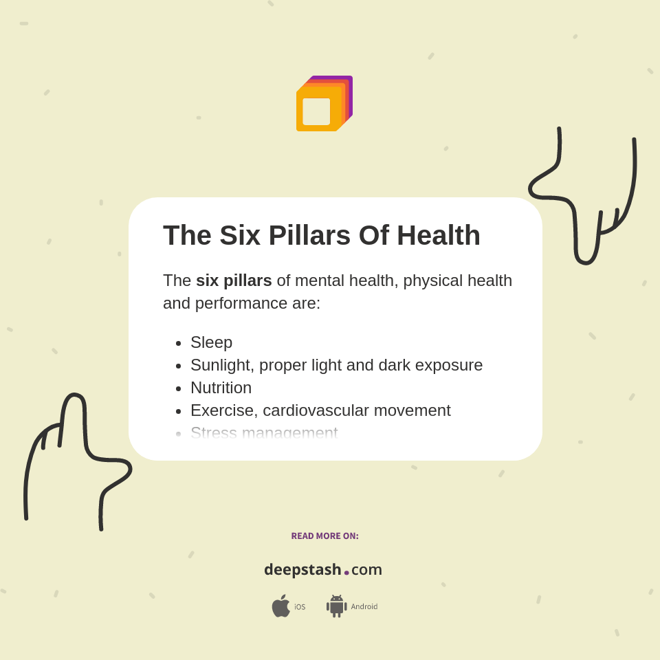 The Six Pillars Of Health - Deepstash