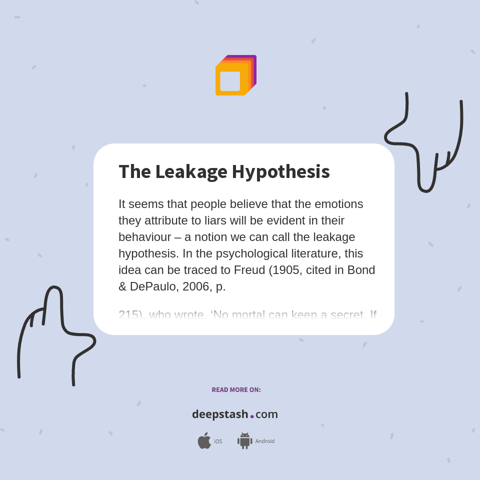 The Leakage Hypothesis - Deepstash