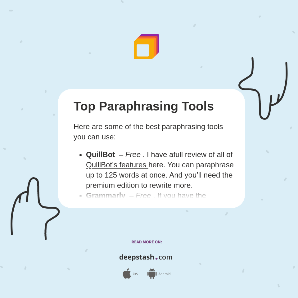 Top Paraphrasing Tools - Deepstash
