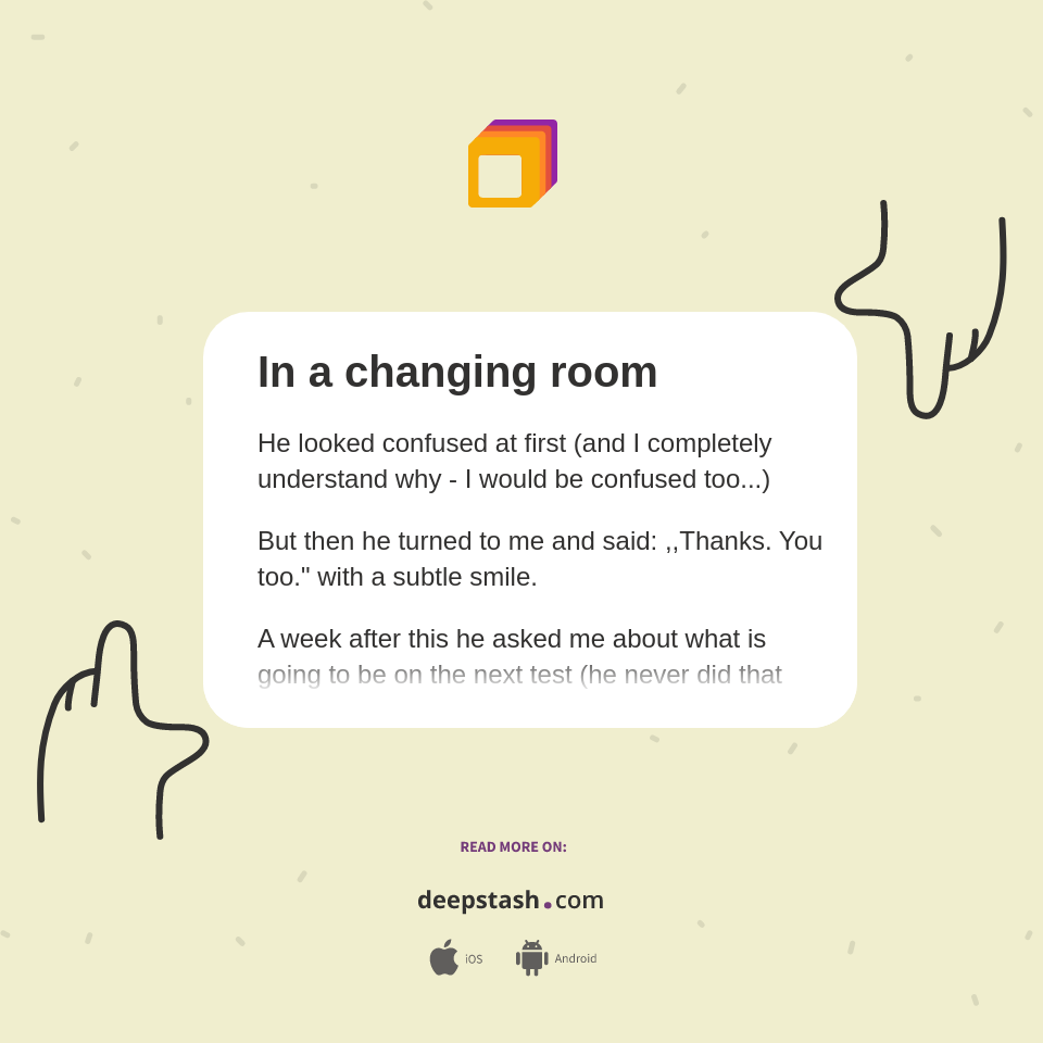 In a changing room - Deepstash