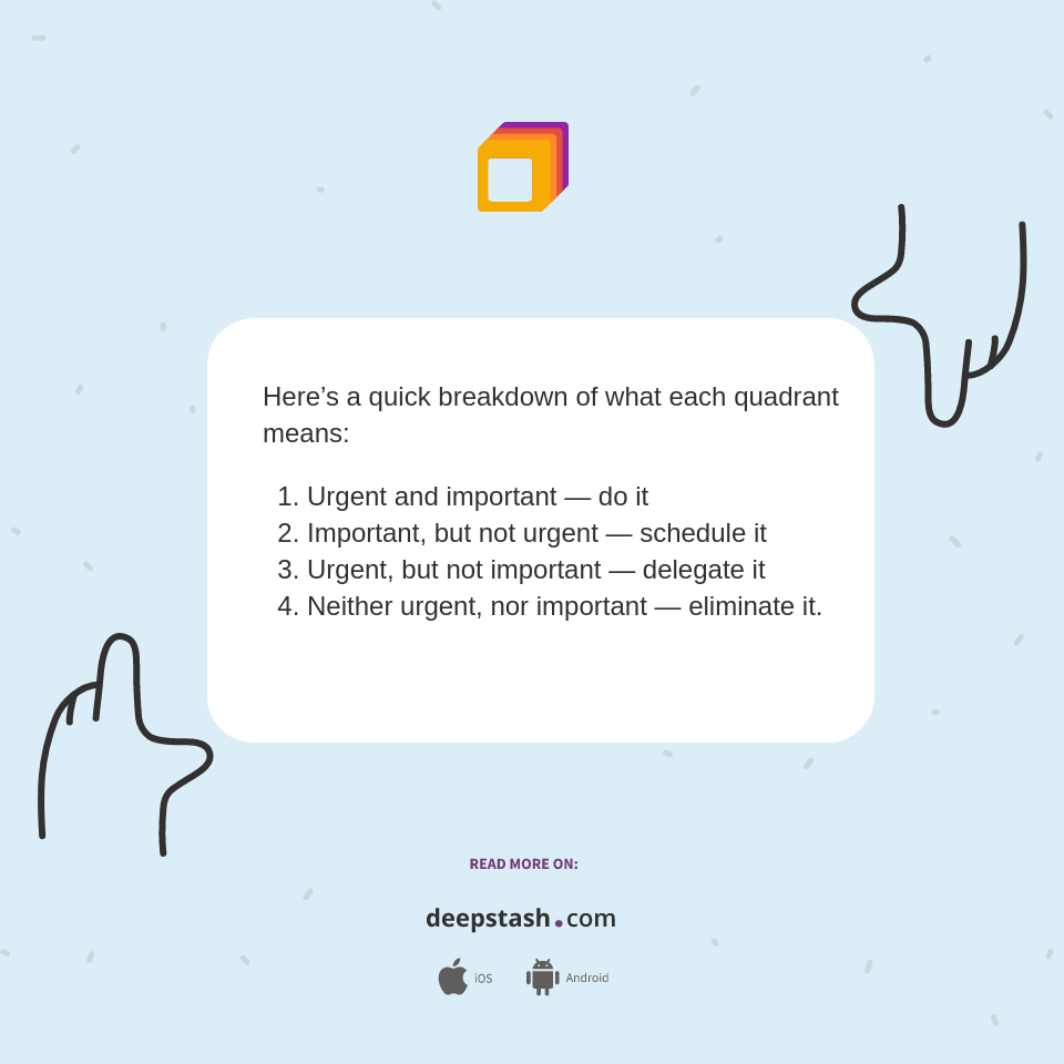 Here’s a quick breakdown of what each quadrant means:... - Deepstash