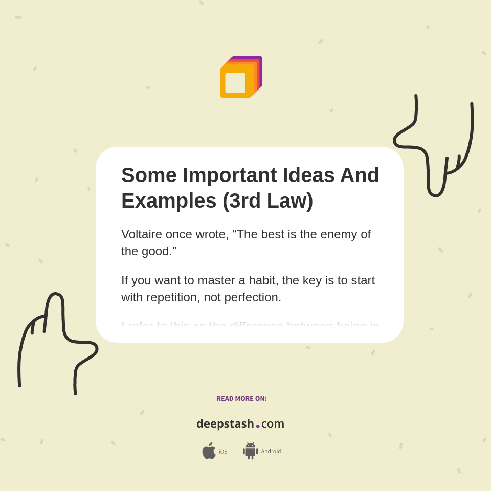 Some Important Ideas And Examples (3rd Law) - Deepstash