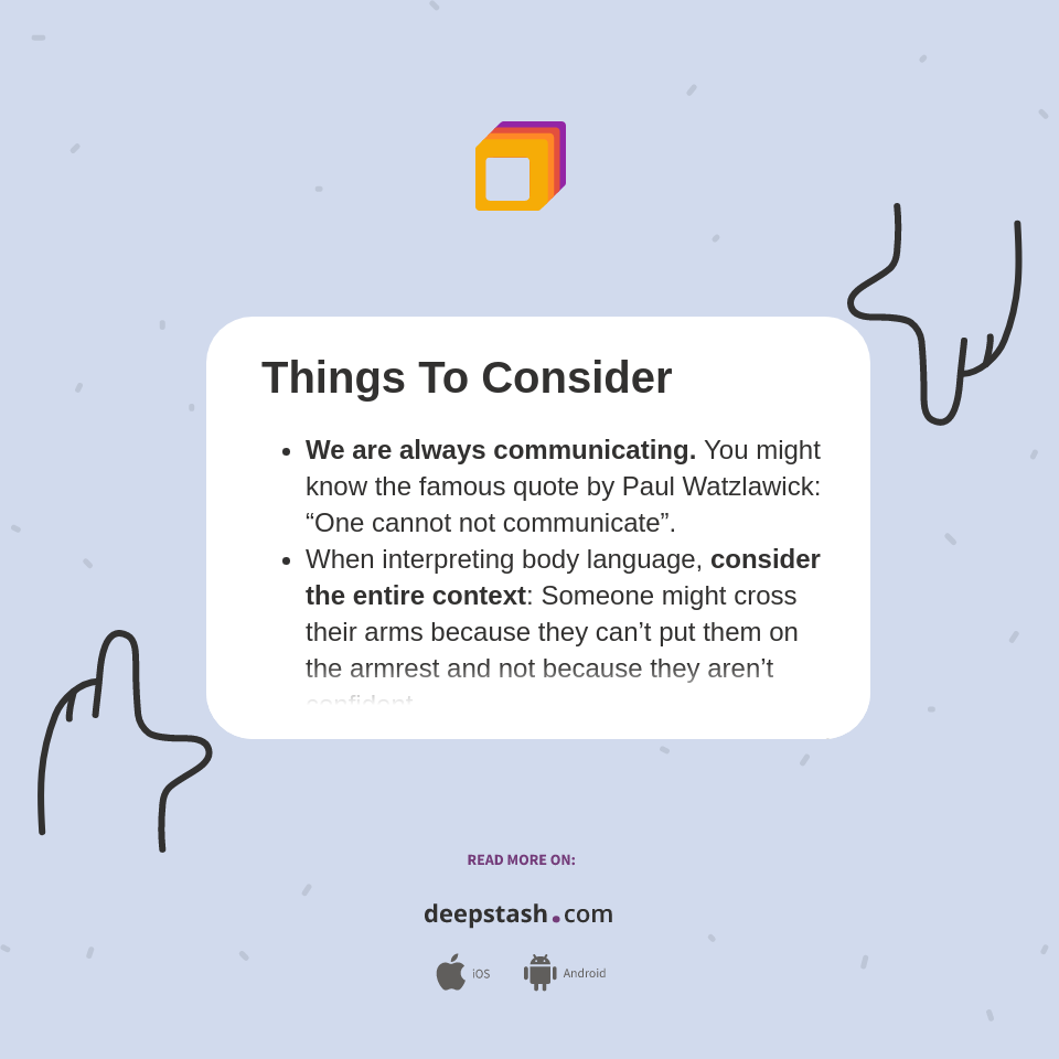 Things To Consider - Deepstash