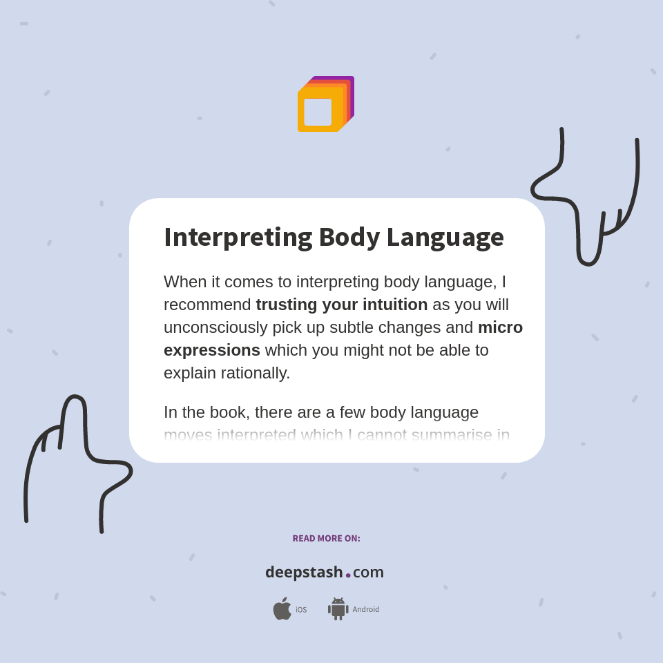 Interpreting Body Language - Deepstash