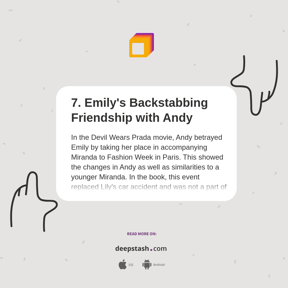 7. Emily's Backstabbing Friendship with Andy - Deepstash