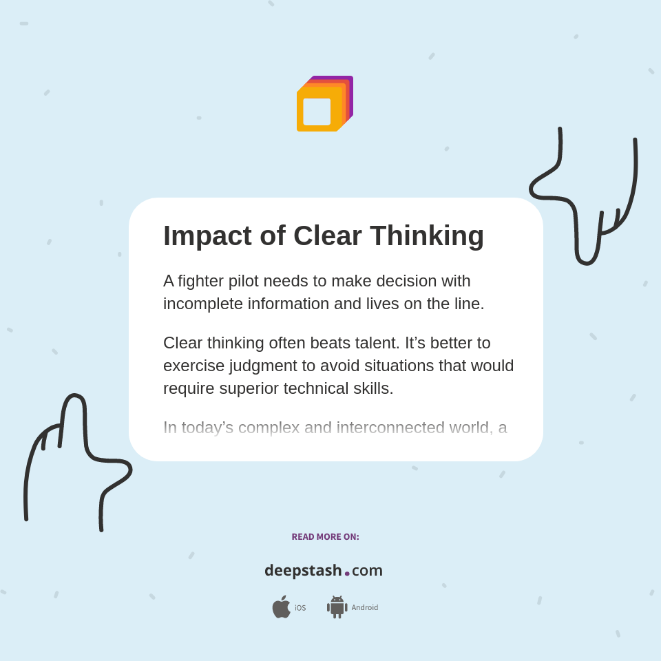 Impact of Clear Thinking - Deepstash
