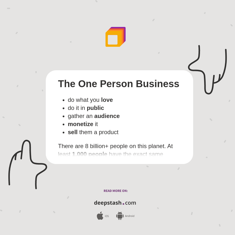 The One Person Business - Deepstash
