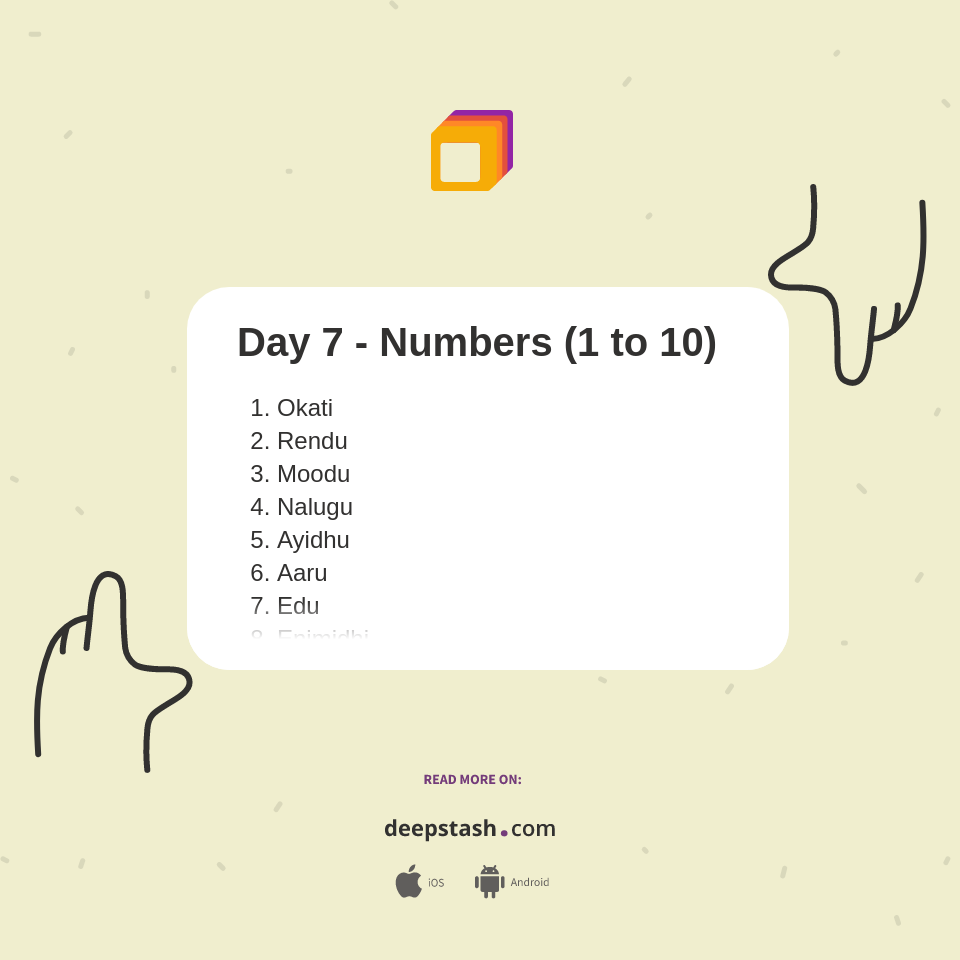 Day 7 - Numbers (1 to 10) - Deepstash