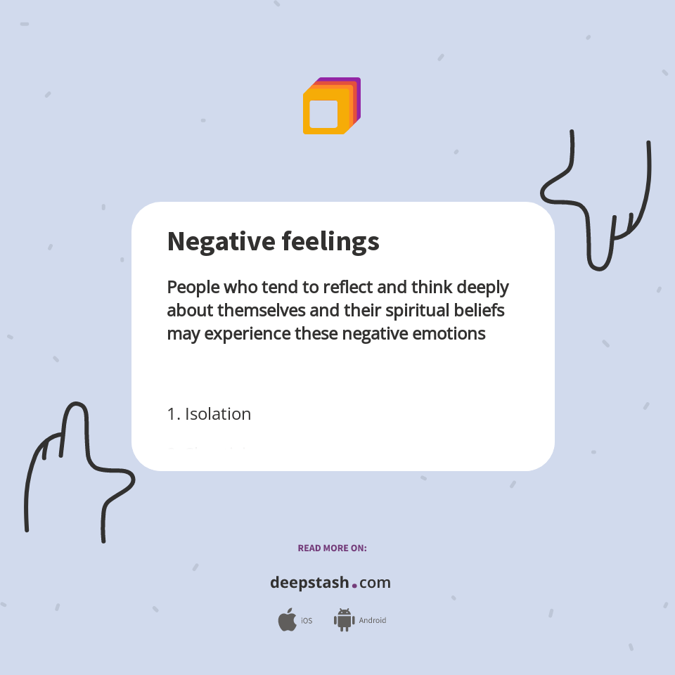 Negative feelings - Deepstash