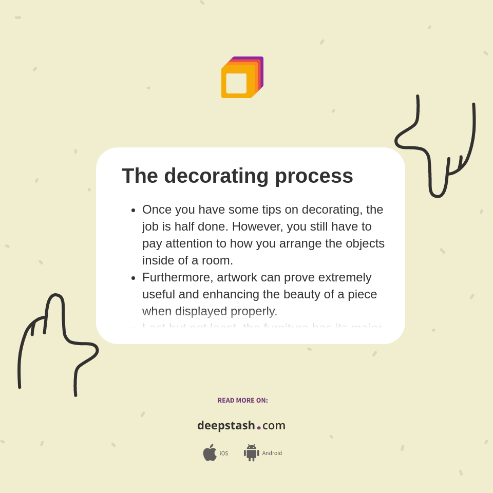 The decorating process - Deepstash