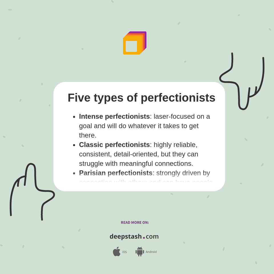 Five types of perfectionists - Deepstash